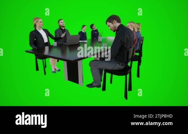 3D animation of a meeting of doctors talking to each other around the ...