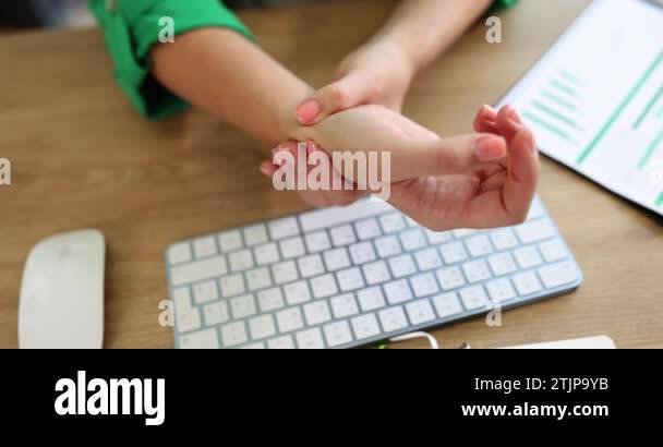Pain in hand with human wrist injury and arthritis office syndrome ...