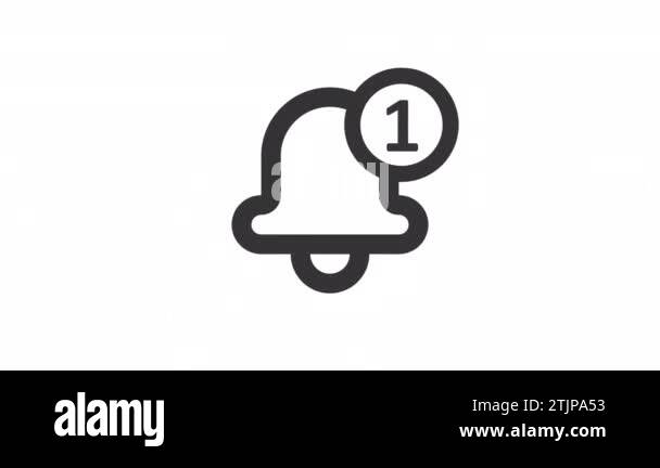 Animated new message line ui icon. Notification. Seamless loop HD video ...