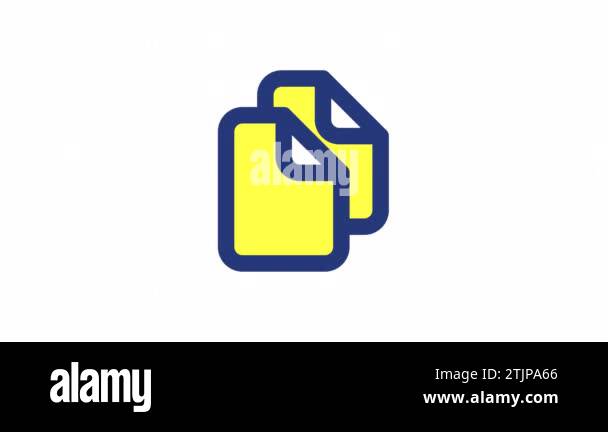 Animated copy file color ui icon. Clipboard. Duplicate document ...