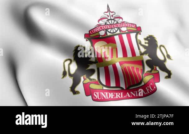 Sunderland Flag video waving in wind. Sunderland Flag Wave Loop waving ...