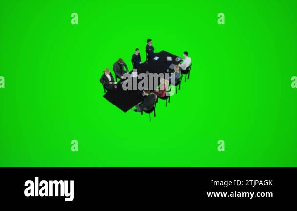 3D animation of a crowd of scientists talking to each other around a ...