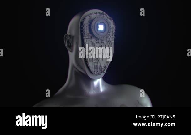 Highly Stylized Render of an Advanced Cyborg, Android, Robot, AI. 3D ...