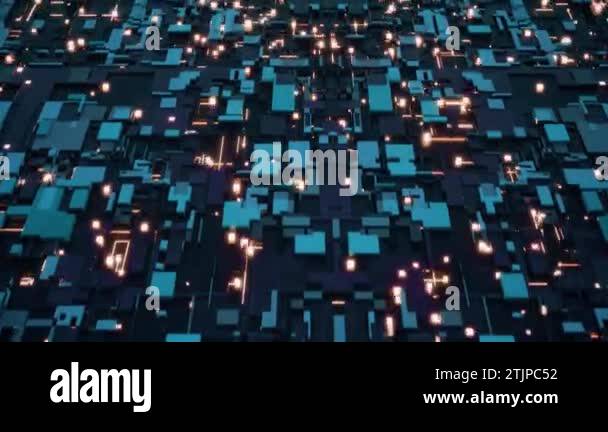 Quantum computing concept. Artificial Intelligence theme. 4K UHD ...