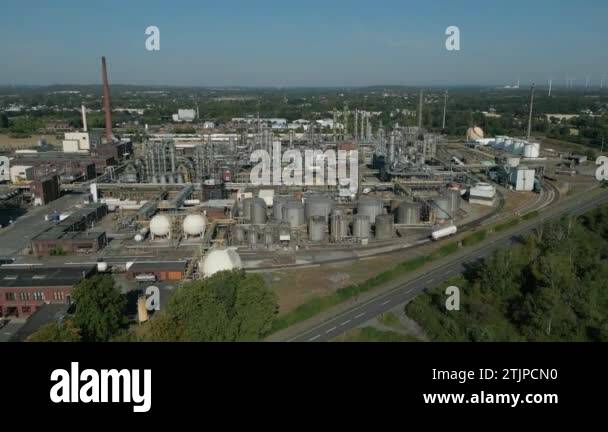 Chemical Plant of Ineos Solvents and Huntsman, Moers Stock Video ...