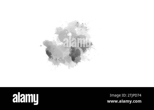 fluid ink splash transition on a white background. watercolor paint ...