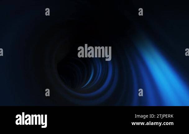 Abstract loop dark blue tunnel rotation animation background. 4K 3D Art infinite loop Science ...