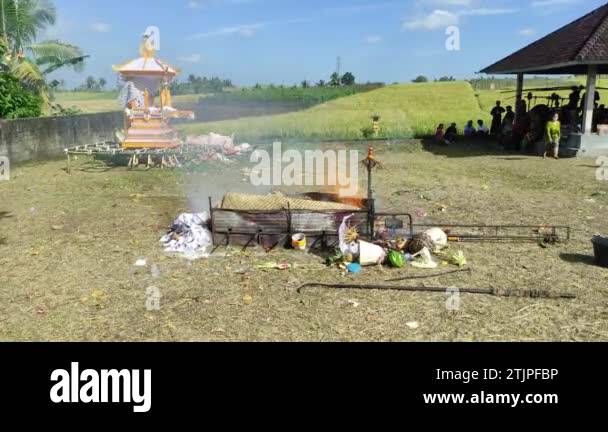 Bali, Indonesia - May 19, 2023: A Balinese cremation ceremony (Ngaben ...