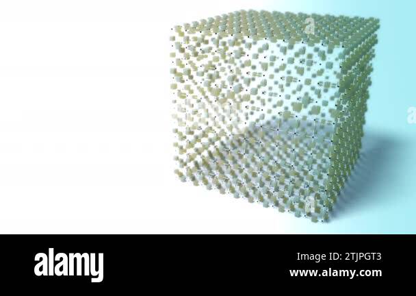 Abstract molecular cube structure with subtle movement. Seamless loop ...