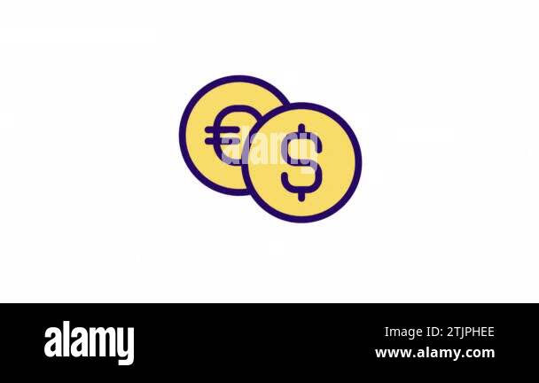 Animated exchange color icon. Operations with currencies. Financial ...