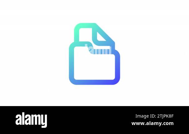 Animated folder gradient ui icon. Digital storage. Files archive ...