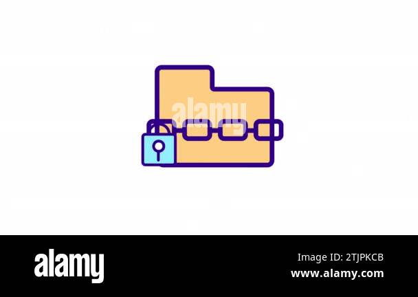 Animated ransomware color icon. Malicious program. Cryptoviral extortion. Seamless loop HD video ...