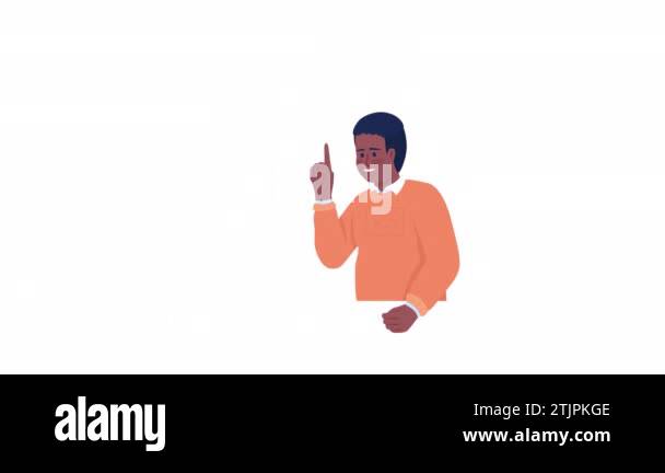 Animated intelligent boy character. Solutions generation. Full body ...