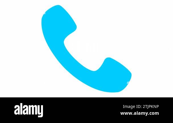Animated blue icon of phone. Symbol of handset. Concept of ...