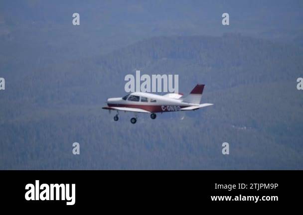 Student Pilot Flying in Single Engine Piston Airplane, Air to Air View ...