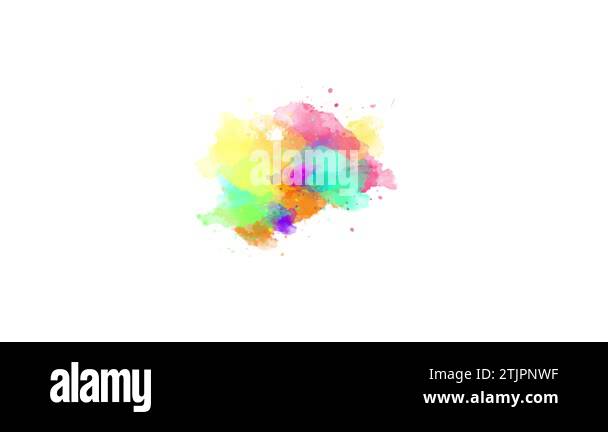 ink transitions splatter blot spreading. watercolor paint brush stroke ...