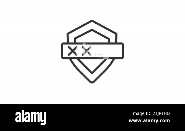 Animated strong password linear icon. Secret word. Security ...