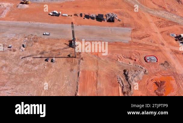 Work on vertical piling foundations using truck mounted pump ...