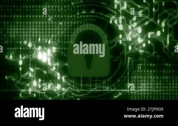 Animation depicting the concept of cyber security. 4K UHD seamless looping animation Stock Video ...