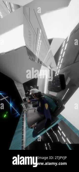 Woman pilot in cockpit airplane directs the plane supported by male co ...