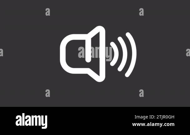 Animated loudness white line ui icon. Sound loudness level. Seamless ...