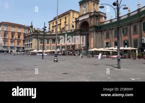 Via dei Tribunali central busy street in Napoli old town. Italian ...