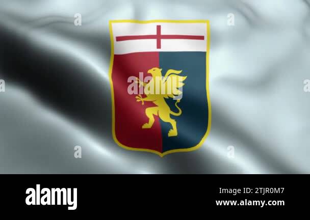 Genoa Flag video waving in wind. Genoa Flag Wave Loop waving in wind ...