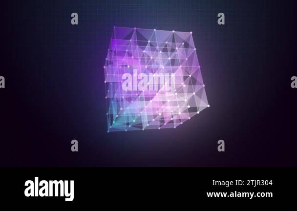 Cube Rotating Glowing Element Blue and Purple Presentation (30sec 60fps ...