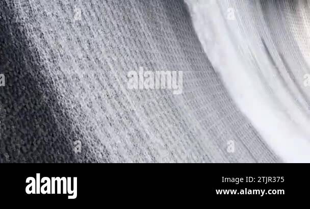 Hydro power plant and water flow closeup. Construction of an artificial ...