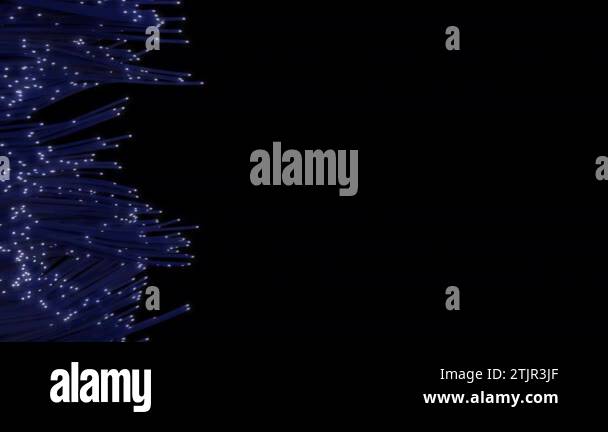 Fiber optic cables spread out across the frame. Abstract 4K UHD ...