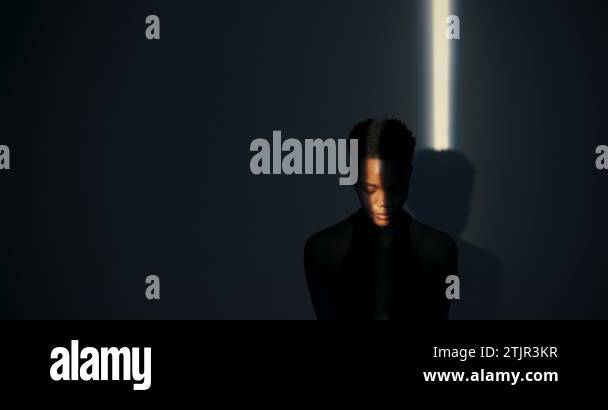 Poetry Performance: The womans captivating profile is recorded as she ...