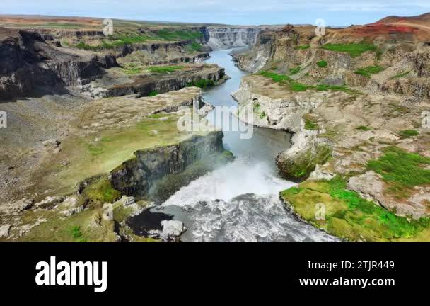 Canyon with Mountain River in Iceland Colossal Geological Phenomenon ...