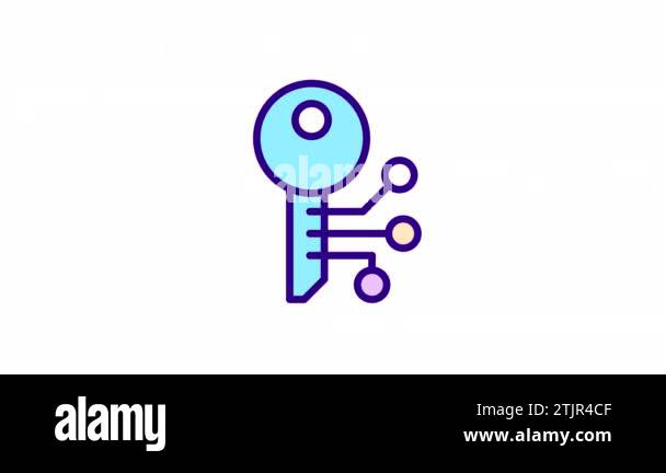 Animated cryptography color icon. Encoded information. Cybersecurity ...