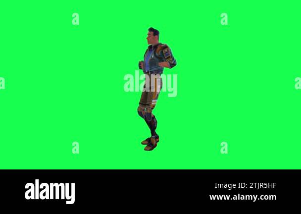 Happy and surprised animated man in blue dress and green pants from ...