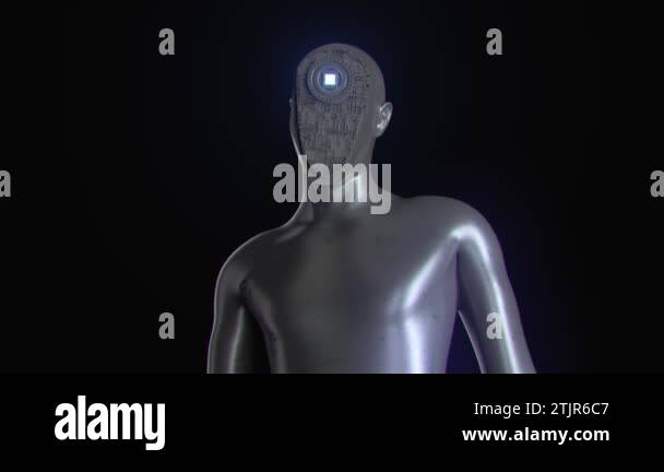 Highly Stylized Render of an Advanced Cyborg, Android, Robot, AI. 3D ...