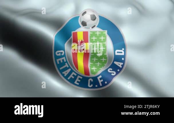 Getafe Flag video waving in wind. Getafe Flag Wave Loop waving in wind. Realistic Getafe Flag ...