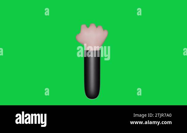 A set of 3D animated hand gesture Single Tap on a green screen ...