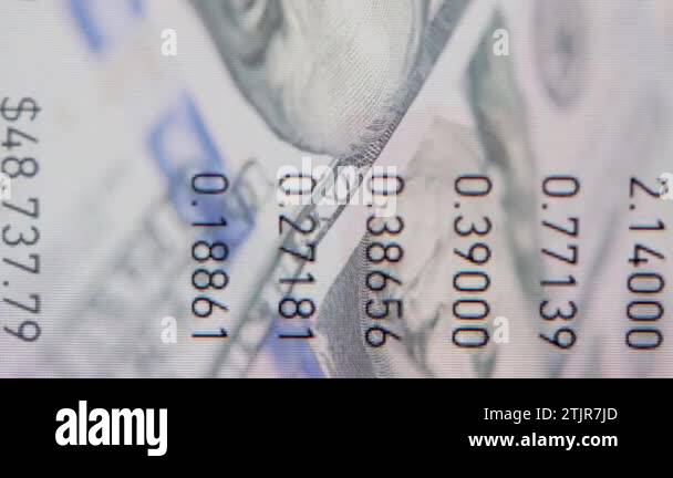 Vertical Screen: Stock market indexes changing, companies or currency ...