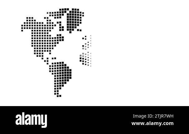 Simplified world map (drawn with dots.) 4K pop up animation Stock Video ...