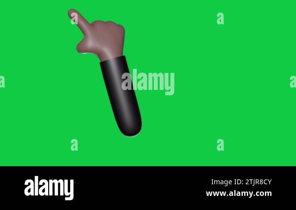 A set of 3D animated hand gesture Scroll Down on a green screen ...
