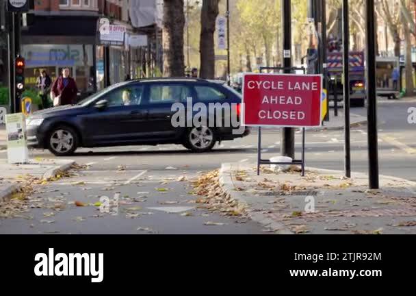 Cycle route closed sign Stock Videos & Footage - HD and 4K Video Clips ...