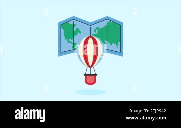 Hot air balloon illustration map Stock Videos & Footage - HD and 4K ...