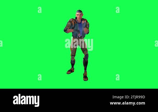 3D animated man in blue suit and green pants rapping from opposite ...