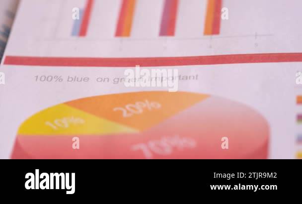 Profit and income distribution in color chart, close-up. financial ...