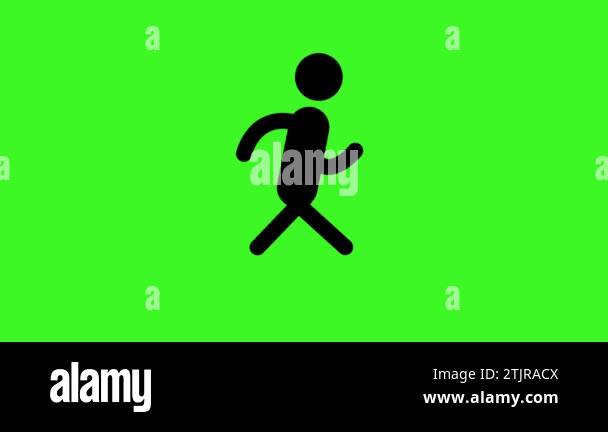Icon Man Running animation. 2D Figure Cartoon Animations. green ...