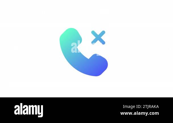 Animated error gradient ui icon. Call failure. Telecommunication. Seamless loop HD video with ...