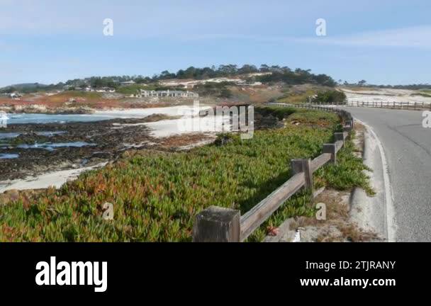 17-mile drive scenic road, Monterey, California USA. Trip along ocean ...