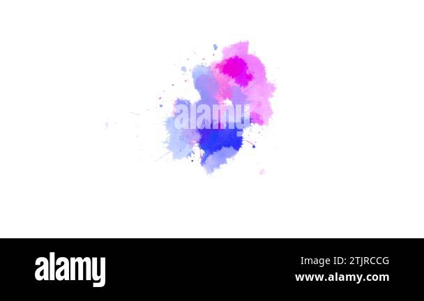 fluid ink splash transition on a white background. watercolor paint ...