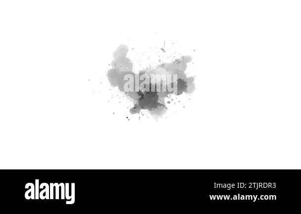 fluid ink splash transition on a white background. watercolor paint ...