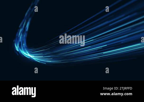 Abstract Light Fiber Strings Flowing Background/ 4k animation of an ...